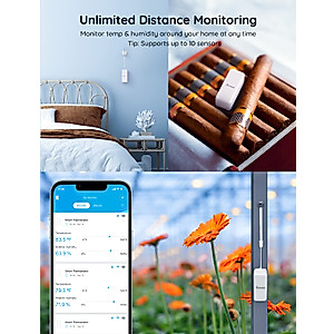 Govee 4 Pack H5100 Mini Hygrometer Thermometer Bundle with Govee New WiFi Digital Hygrometer Thermometer, Indoor Outdoor Smart Gateway Room Temperature Humidity Sensor