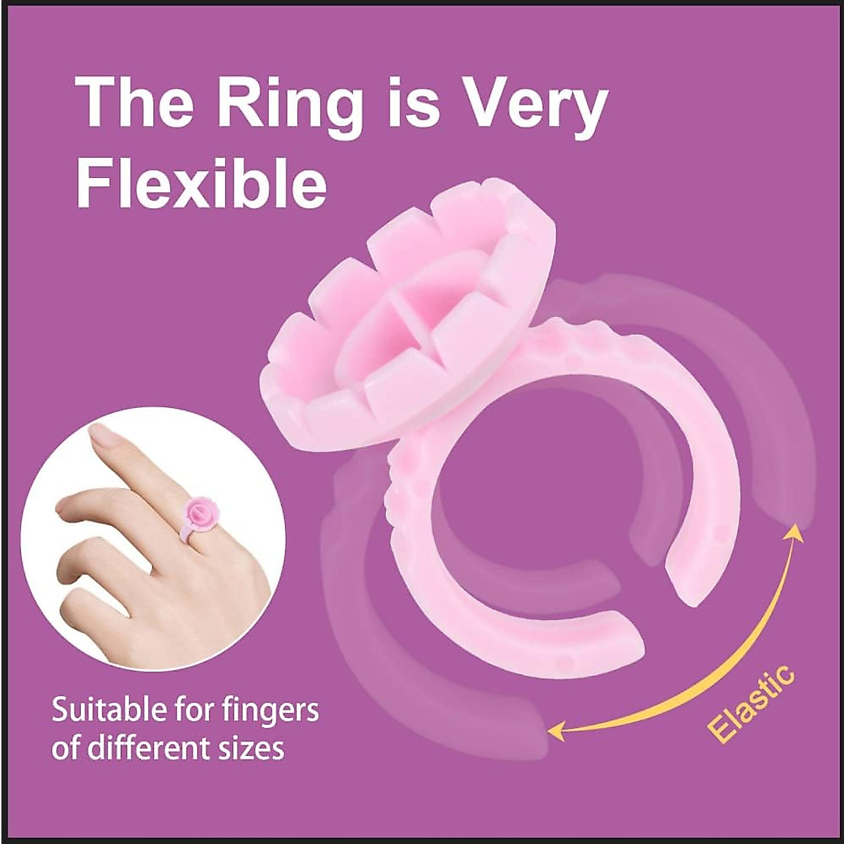 Burboeiy 100PCS Glue Rings Lash Rings for Glue Glue Rings for Eyelash Extensions Eyelash Glue Holder Lash Glue Rings Smart Glue Cups