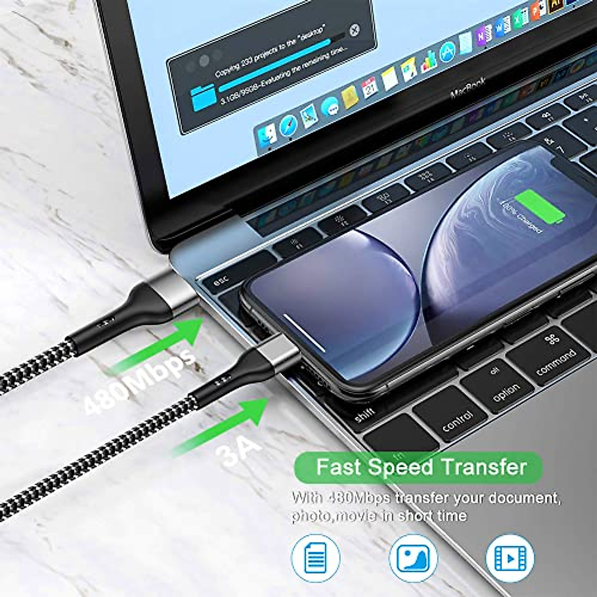 iPhone Charger 3Pack, [Apple MFi Certified] Lightning Cable 6/6/10FT iPhone Charger Cord Fast Charging Cable for iPhone 13 12 Pro Max Mini 11 Pro XS XR X 10 8 7 Plus 6s 6 SE 2020 iPad iPod