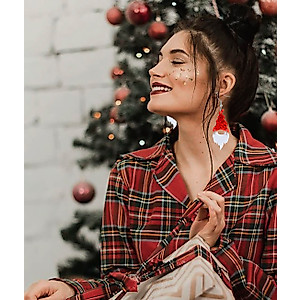 Christmas Earrings For Women Holiday Earrings Christmas Stud Earrings Dangle Acrylic Christmas Tree Earrings Christmas Gnomes Gingerbread Man Earrings Christmas Jewelry Bulk 4 Pairs…