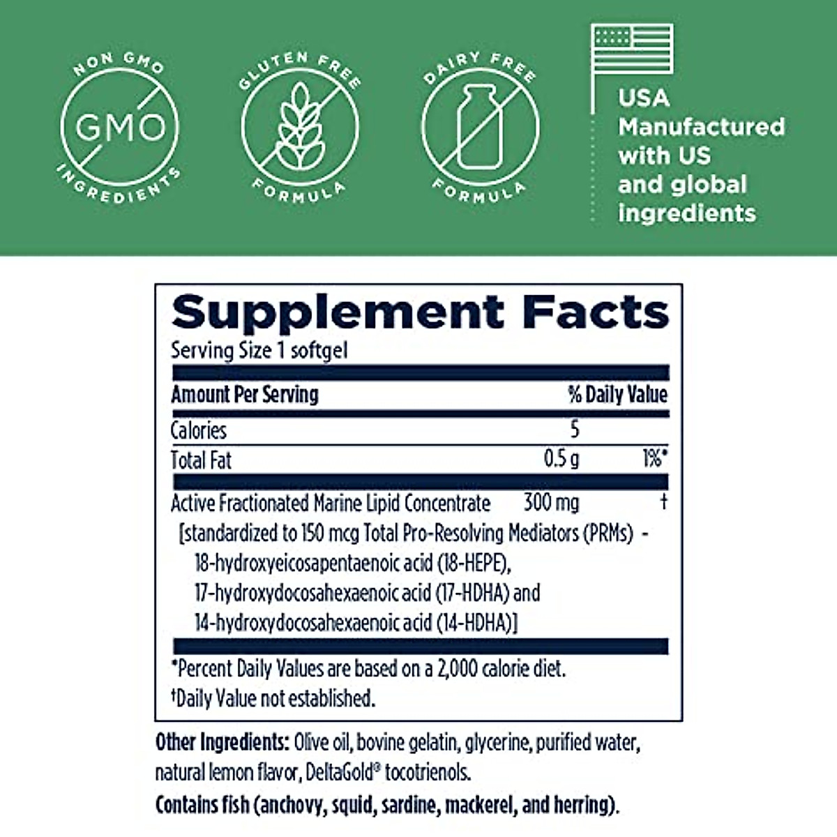 Designs for Health SPM Supreme - 3 Specialized Pro-Resolving Mediators from Fish Oil - Omega 3 Fatty Acids Supplement, SPM Fish Oil (60 Softgels)