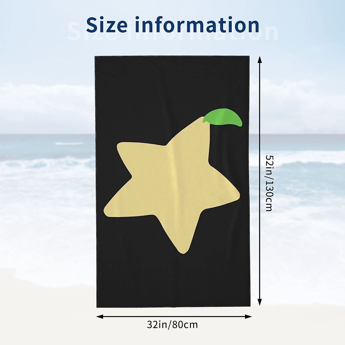 Zahika Paopu Fruit Beach Towel Absorbent Bathroom Towels Beach Towels Oversized Super ​32x52 Inch