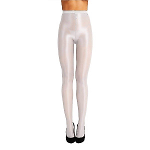 easyforever Women's Sheer Tights Stockings Shiny Stockings Pantyhose Silk Pantyhose Silk Stockings White One Size