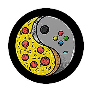 Yin Yang Pizza Video Game Controller Food Gaming Boys Men PopSockets PopGrip: Swappable Grip for Phones & Tablets