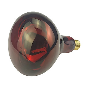 BONGBADA Infrared Bulbs R40/125 Watts Roasted Red Glass Lamp Bulb for Reptiles, Bathroom, Farm, Pet, Chicks, Physiotherapy Heating Use E26 Base, Flood Light Heat Lamp Bulb