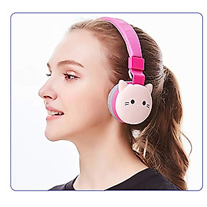 EXCEART Wireless Headset Cat Audio Headphones Panda Pig Unicorn On-Ear Headphones Aniamal Telephone Headsets Earbuds Earphones for Girl
