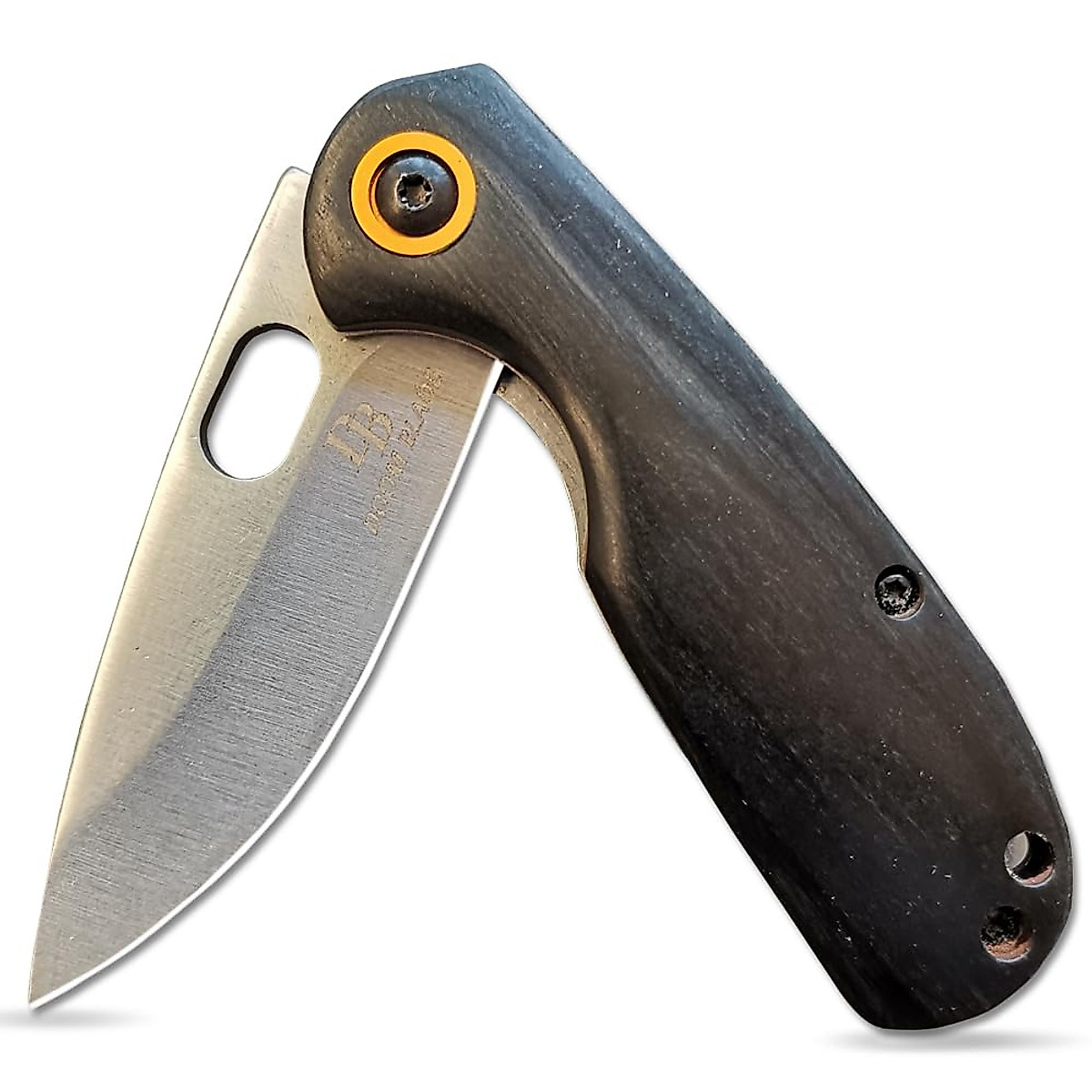 DOOM BLADE Gifts for Men Pocket Knife, Folding Knives with Pocket Clip 2.63 inches Blade Length 440C Stainless Steel Blade with Wood Handle,Lightweight,For Outdoor, Hunting, Fishing,Camping (Blue)