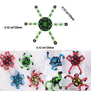 4Pack Fingertip Gyro Fingertip Mechanical Top DIY Deformation Robot Metal Transformable Gyro Spinners Finger Chain Robot Toy Changeable Face Fidget Spinners Octopus ADD ADHD Astium for Kids Adults