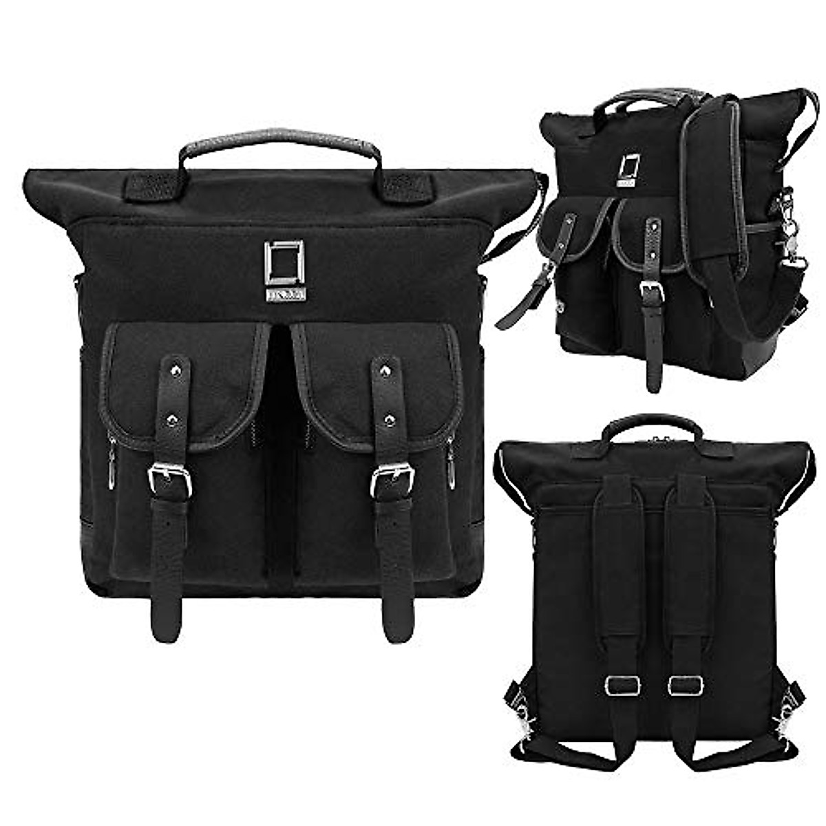 3 In 1 Travel Laptop Shoulder Bag Backpack for iPad Pro 12.9, Surface Pro X/9/8/7, Galaxy Tab S9 S8 S7 Plus