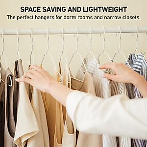 ATZ Industries 18 Inch Bulk White Wire Hangers 50 Pack - Teen and Adult Size Space Saving Hangers for Tight Closets, College Dorm, Dry Cleaners, DIY Projects and Crafts - Made with 14.5 Gauge Wire