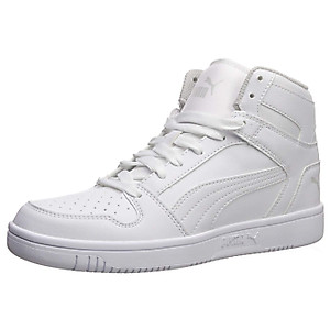 PUMA Rebound Layup Synthetic Leather (Big Kid) Puma White/Gray Violet 6.5 Big Kid M