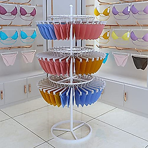 Clothing Store Underwear Metal Rotating Display Rack , Floor-standing Bra Shorts and Socks Storage Rack 3-layer Round Nakajima Rack, Keyring Hats Toys Show Rack,used In Retail Stores/boutiques