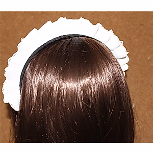 MAYSONG Women's Maid Cosplay Hair Hoop Gothic Headband white
