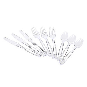 Glad Disposable Paper Plates for All Occasions | 8.5 Diameter, 50 Count Bulk Paper Plates, Pink Flower Print & Disposable Plastic Cutlery, Assorted Set