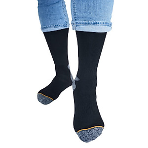 Foemo 6 Pairs of Performance Socks for Men - Versatile and Supportive, with Reinforced Heel and Toe (Black)