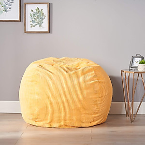 Christopher Knight Home Samantha 3 Foot Beanbag, Mustard Yellow
