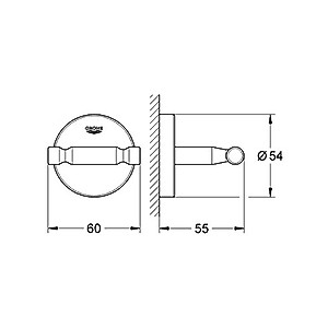 Grohe 40461001 BauCosmopolitan Robe Hook, Starlight Chrome