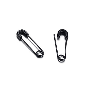 Stainless Steel Stylish Cartilage Earrings Punk Goth Safety Pin Earrings for WomenSleeper Hoops Black