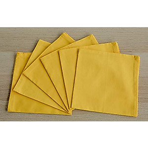 AMOUR INFINI Cotton Napkins | 12 Pack | 18 x 18 Inch | 100% Ring Spun Premium Cotton | Perfect for Restaurants, Events and Dinner Napkins | Highly Absorbent Cloth Napkins | Yellow