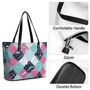 Womens Handbag Ethnic Pattern Leather Tote Bag Top Handle Satchel Bags For Lady