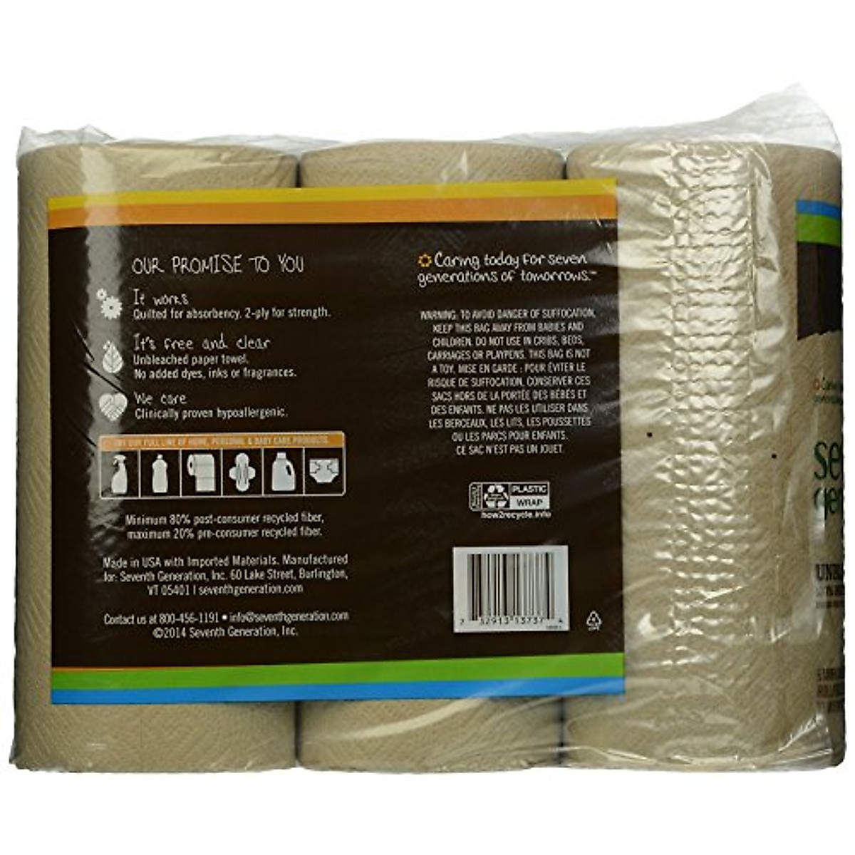 Seventh Generation Unbleached Paper Towel, 6 Count