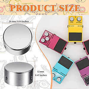 Pedal Footswitch Topper Metal Barefoot Pedal Buttons with 3 Screws and Rubber Insert Fit Tightly on Common Pedal Switches(3/8"10mm) Increase Accuracy and Comfort Silver, 18 Pack