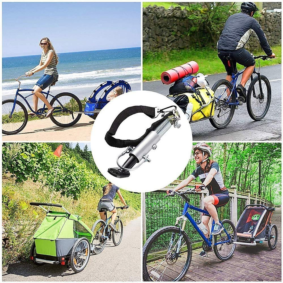 zaizai Bicycle Trailer Coupling Stroller Pet Car Debris Bicycle Trailer Accessories Tractor Head Bicycle Trailer Coupler Attachment Trailer Hitch