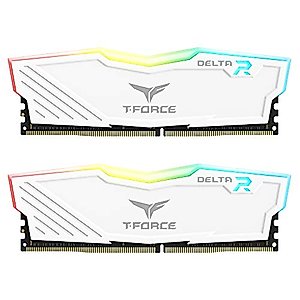 TEAMGROUP T-Force Delta RGB DDR4 16GB (2x8GB) 3000MHz (PC4-24000) CL16 Desktop Memory Module Ram - White - TF4D416G3000HC16CDC01