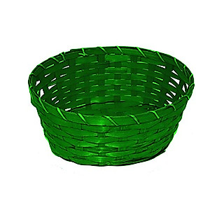 Easter Supplies All-Purpose Oval Bamboo Woven Basket 9.75 in x 7.5 in x 4 in, Green