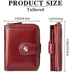 FOXLOVER RFID Credit Card Holder for Women, Ladies Small Leather Credit Card Case Security Accordion Wallet