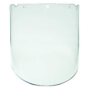 MSA 10115844 V-Gard Visor - Elevated Temperature, Polycarbonate (PC), Clear Tint with Antifog/Antiscratch Coating, Molded, 9.25" x 17" x 0.098", Heavy Duty, Replaceable Eye Protection for Hard Hat