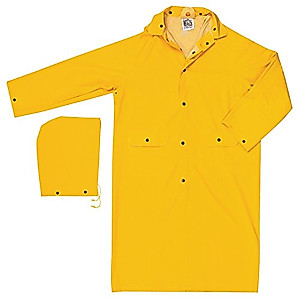 MCR Safety 200CL Classic PVC-Coated Raincoat, Large, Yellow, one Size