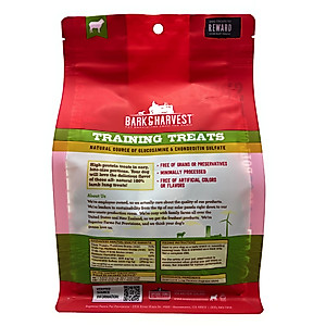 Bark & Harvest Dried Lamb Lung Training Treats - Grain Free Dog Training Chew Treats -Natural Source of Glucosamine & Chondroitin, 5 Ounce Bag