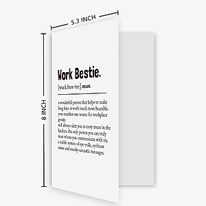 Ogeby Work Bestie Definition Card, Funny Birthday Card for Coworker Her, Humor Leaving Card for Work Friend