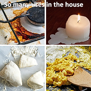 Azureblue Pan Scraper Dish Scraper Food Scraper Tool Plastic Pot Scraper Kitchen Scraper Grease Scraper Cast Iron Skillet Pan Scraper Tool for Cleaning (3 Pcs, Black)