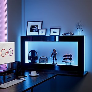 Oarlike Wall-Mounted LED Liquor Bottle Display Shelf 48 in Floating/Countertop Lighted Bar Shelf with APP Remote Controller for Home Commercial Bar Acrylic Display Stand