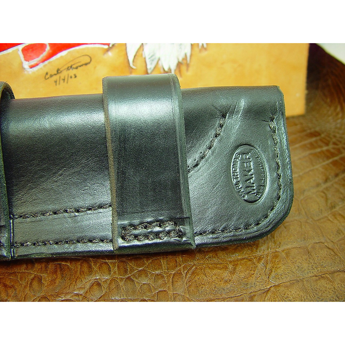 Custom Leather Knife Sheath Fits Rat 4 and ESEE 4, Leather Fixed Blade Knife Holder, Dyed Black