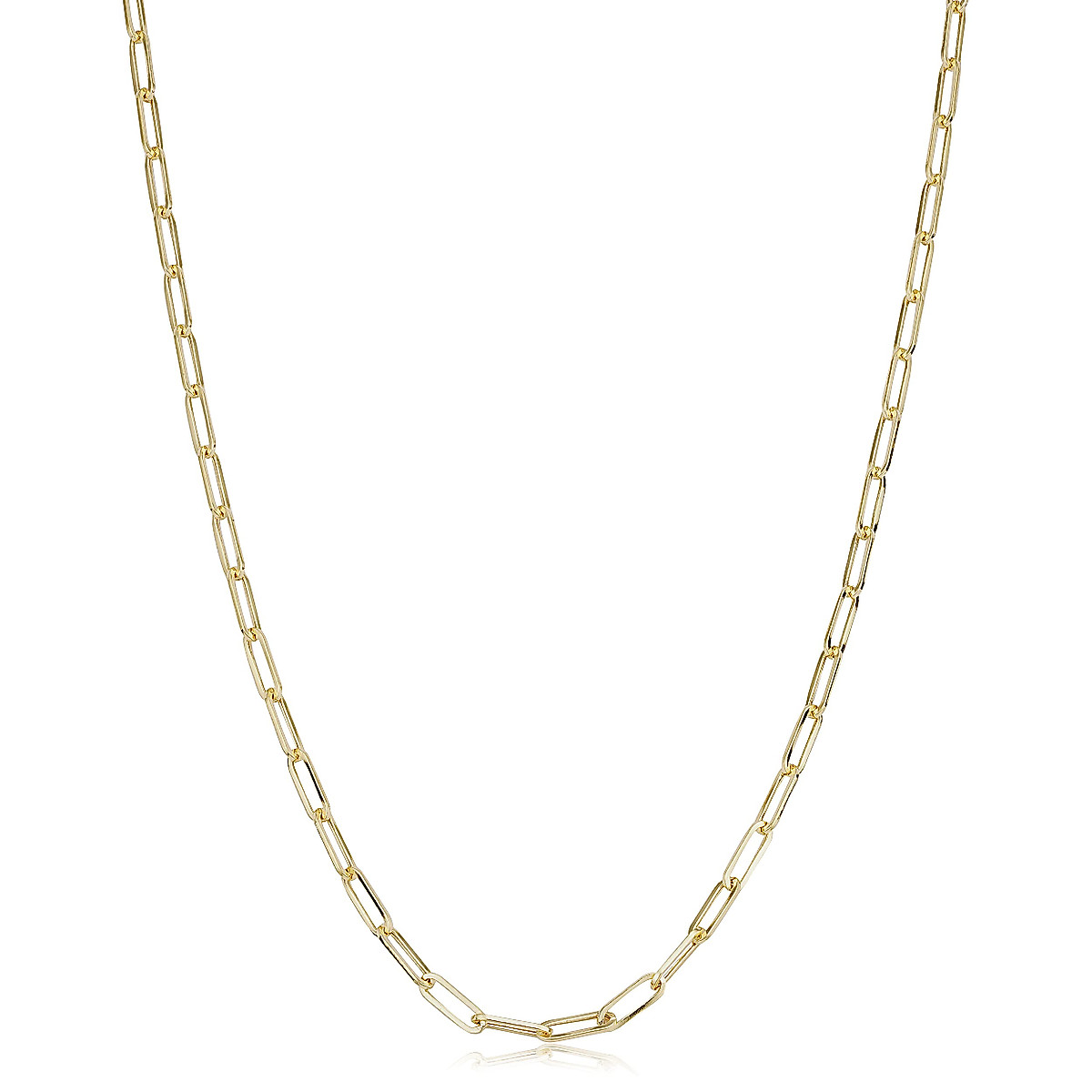 Au Naturale 14k Yellow Gold Paperclip Link Chain Necklace (2.5 mm, 24 inch)