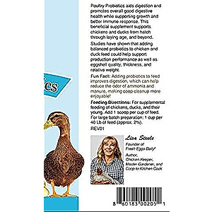 FRESH EGGS DAILY Poultry Probiotics Feed Supplement Vitamins for Backyard Chickens and Ducks 1LB
