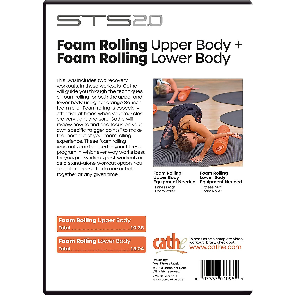 Cathe STS 2.0 Foam Rolling Upper + Lower Body Recovery Workout DVD For Women & Men - Use As a Self-Myofascial Release Techniques To Improve Mobility, Reduce Muscle Soreness, and Enhance Athletic Performance.