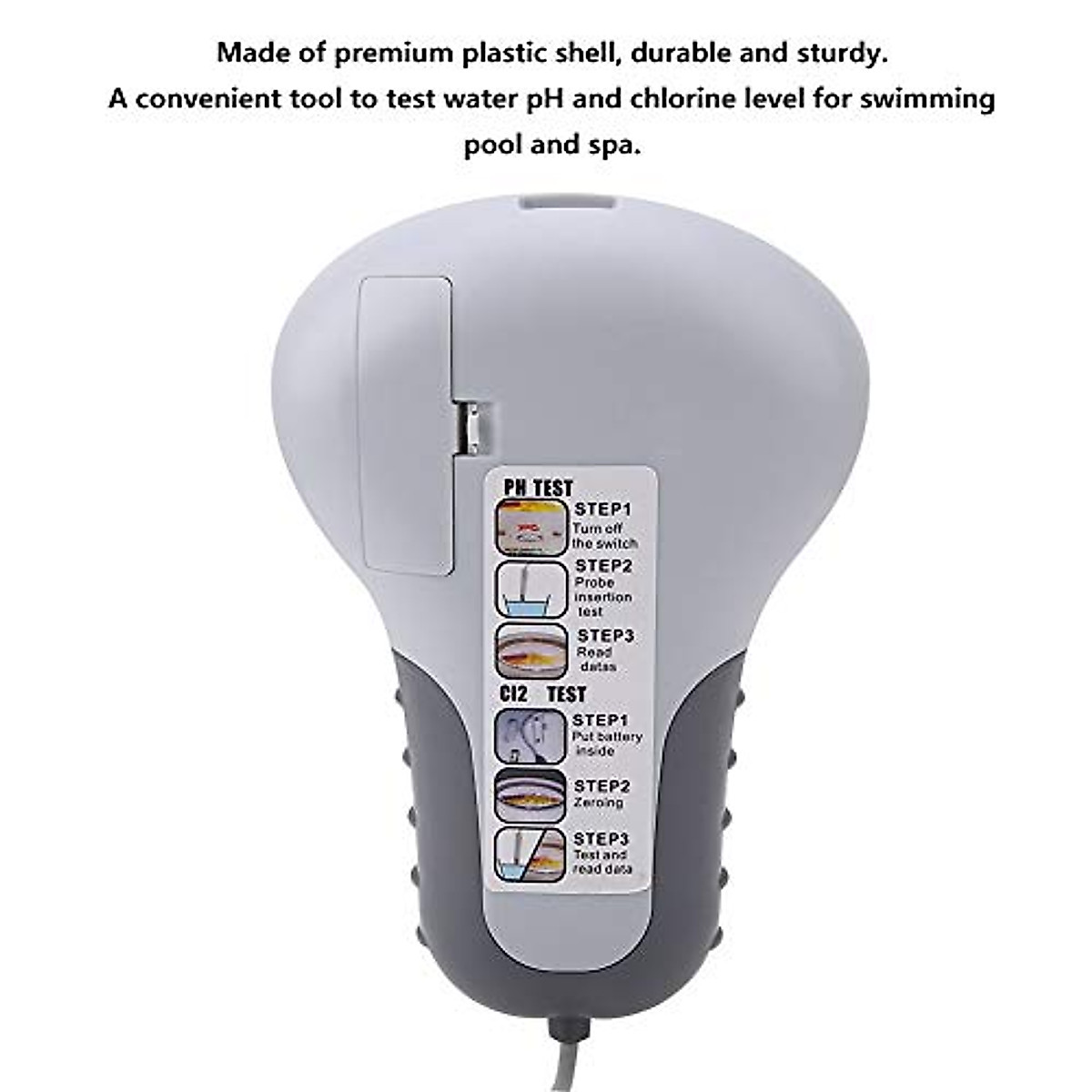 Hakeeta PH Tester, pH Meters, for Swimming Pool, Water Quality Analyzer, with Probe, Easy to Set Up, Quick Testing, Adjust pH of The Pool, for Pools, Aquariums