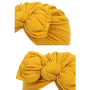 QandSweat Baby Girls' Hats & Caps Knotted Turban Cute Toddler Hat Hair Accessories 3-36M (A Soft6-8 Pack)