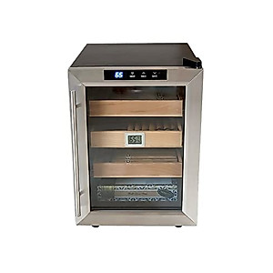Prestige Import Group Clevelander Thermoelectric Cooler Humidor - Up to 250 Capacity - Color: Black w/Stainless Steel Door
