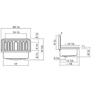 Alape Bucket Sink Wall Mounted Small Service Sink Glazed Steel Utility Sink, With Overflow, Dark Black Trim