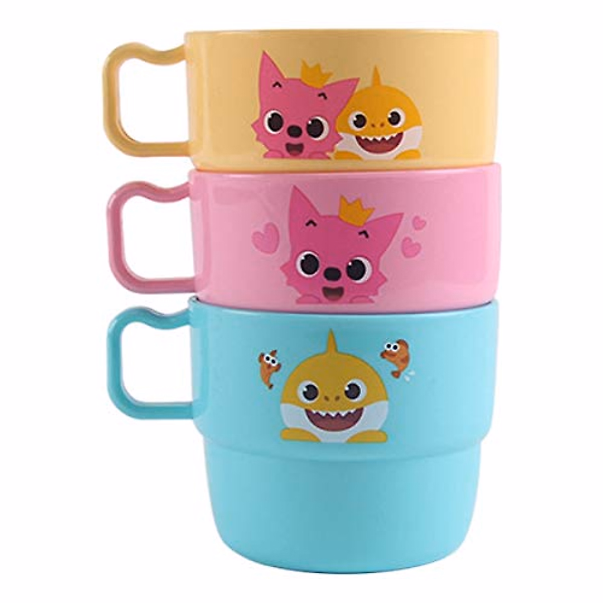 Pinkfong Baby Shark Cup with Handle-3P Family Plastic Cups (230ml)