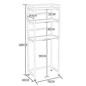 Hokcus Multi-Functional Shelf Washer Storage Frames for Over Toilet,Bathroom Shelf Over Washinghine Storage with Adjustable Foot Pad Storage Shelf for Shampoo Toiletries/Yellow Fra