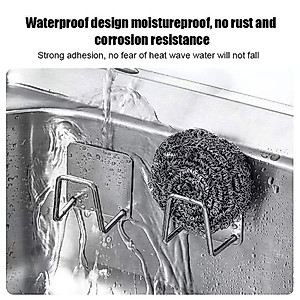 4Pcs Sponge Holders for Kitchen Sink,Strong Adhesive Small Sponge Holder,Stainless Steel Rustproof Waterproof Kitchen Sink Caddy Save Sink Space,Quick Drying(silver)