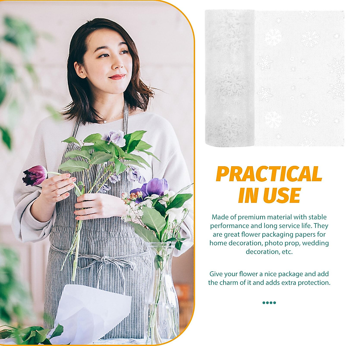 Ciieeo 10 Yards Christmas Fabric Tulle Roll Snowflake Tulle Roll Glitter Gauze Ribbon for Craft Bow Tutu Skirt Sewing Wedding Party Decoration 6 Inch Width White