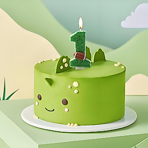 Birthday Number 1 Candles,1st Green Football Birthday Candles for Cake,Number 1 Candle Cake Topper for Anniversary Celebrations Supplies (Number 1)
