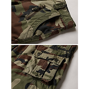 AKARMY Men's Casual Cargo Pants Military Army Camo Pants Combat Work Pants with 8 Pockets(No Belt) Battlefield Camo 32